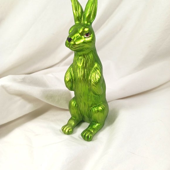 Unbranded | Accents | Metallic Lime Green Bunny Rabbit Hare Ceramic ...